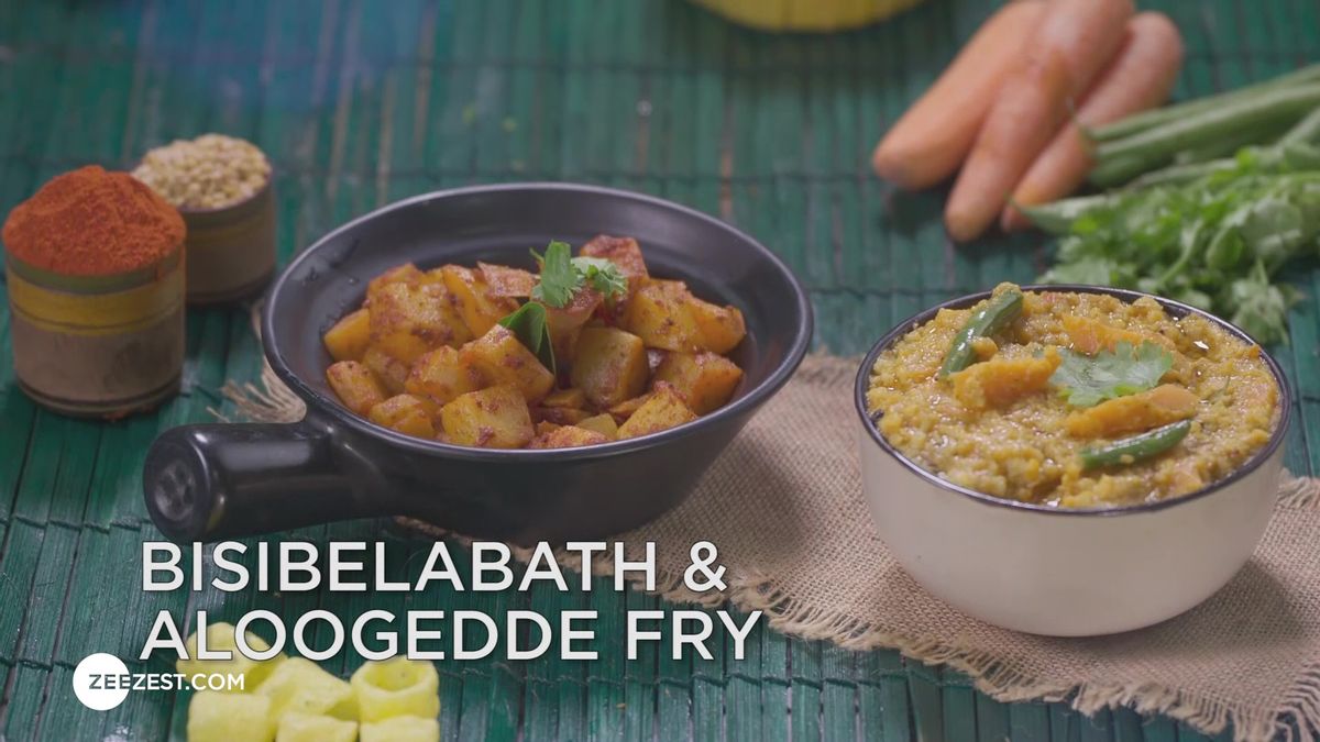 Watch Bisibelebath And Aloogedde Fry Recipe By Chef Rakesh Raghunathan