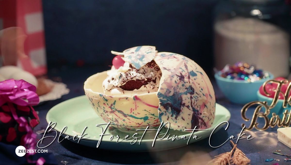 Watch Black Forest Pinata Cake Recipe By Tejasvi Chandela